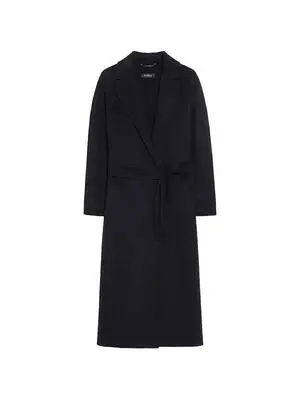Max Mara Belted Notch-lapel Coat - Black