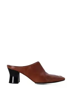 THE ROW Adela Block Heel Mules - Brown