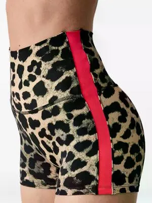 P.E Nation Leopard-print Side-stripe Shorts