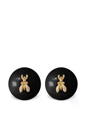 Patrizia Pepe Fly-embellished Dome Earrings - Black