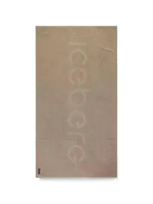 Iceberg Logo-embossed Cotton Beach Towel - Neutrals