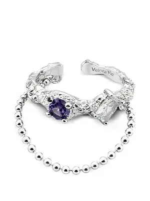 VELORA VIE Empress Ardent Embellished Ring - Silver