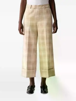 MOS MOSH Mmleyla Chels Check-pattern Cropped Trousers - Neutrals