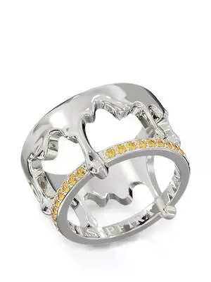 SAPFIRA Citrine-embellished Dripping-effect Ring - Silver