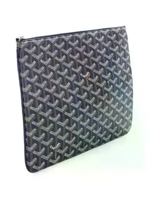 Goyard Senat Zip Coated Canvas Mm Pouch - Blue