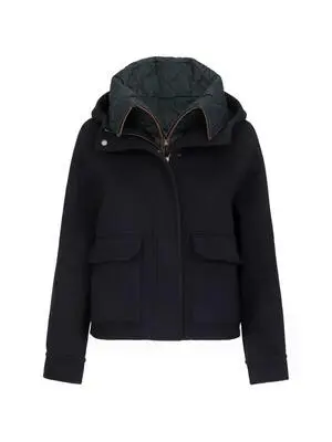 Brunello Cucinelli Hand-crafted Virgin Wool And Cashmere Double Cloth Jacket With Detachable Padded Vest - Blue