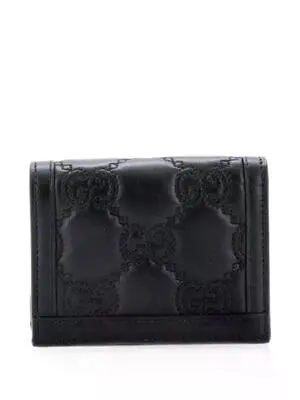 Gucci Ophidia Flap Case Gg Matelasse Leather Card Holder - Black