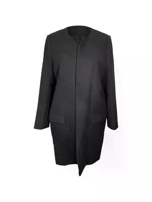 ISABEL MARANT VINTAGE Collarless Wool Coat - Black