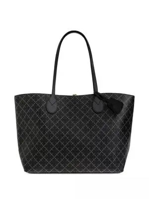 BY MALENE BIRGER Medium Abi Monogram-print Tote Bag - Black