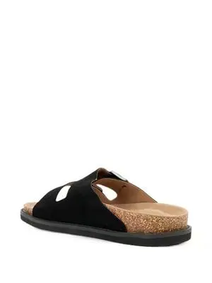 SERGIO MORETTI FIRENZE Buckle-fastening Suede Sandals - Black