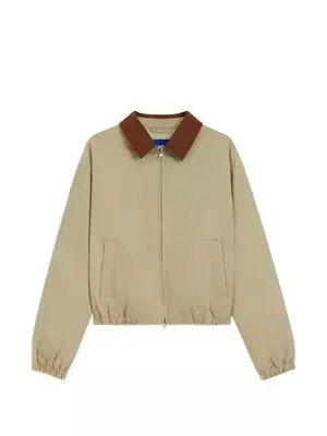Hugo Falter-1_b Stretch-cotton Jacket With Contrast Corduroy-collar - Neutrals