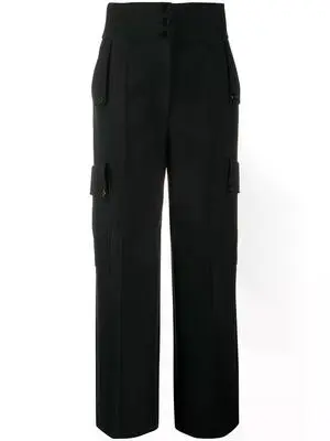 Stella McCartney High-waisted Wide-leg Trousers - Black