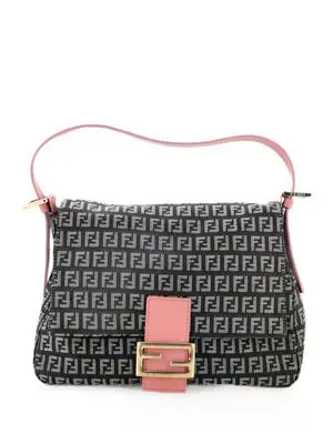 Fendi Mama Forever Bag Zucchino Canvas Shoulder Bag - Grey