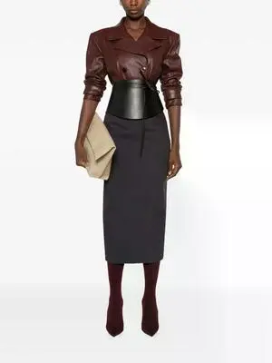 MUGLER Rear-slit Midi Skirt