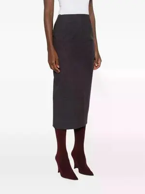 MUGLER Rear-slit Midi Skirt