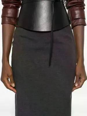 MUGLER Rear-slit Midi Skirt