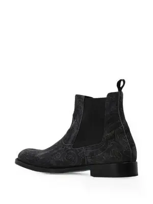 Etro Paisley-print Suede Chelsea Boots