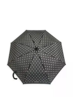 Moschino Monogram-print Folding Umbrella - Grey