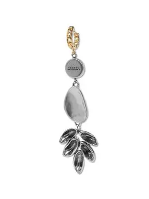 Isabel Marant Étoile Asymmetric Drop Earrings With Leaf Motif And Stone Embellishment