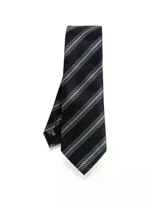 Giorgio Armani Diagonal-stripe Silk Tie - Blue