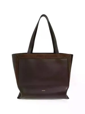 WANDLER Medium Ida Suede-panel Leather Tote Bag - Brown