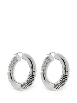Marni Ridged Hoop Earrings - Silver