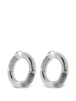 Marni Ridged Hoop Earrings - Silver