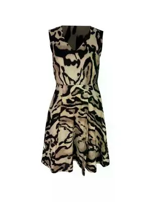 Diane Von Furstenberg 2010s Renna Animal-print Wool Dress - Neutrals