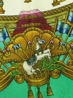 Hermès 20th Century Luna Park Silk Scarf 90 Scarves - Green