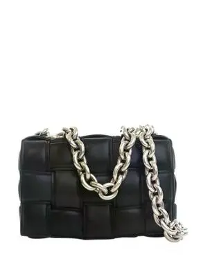 Bottega Veneta 2012-2026 Nappa Intrecciato Padded Chain Cassette Satchel - Black