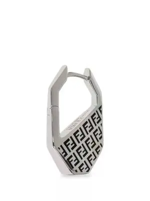 Fendi Ff Motif Geometric Earring - Silver