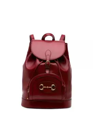 Gucci 2016-2026 Calfskin Horsebit 1955 Drawstring Backpack - Red