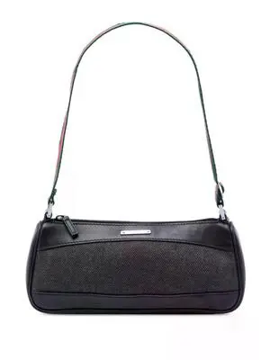 Gucci 2000-2015 Denim Web Shoulder Bag - Black