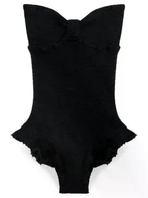 REINA OLGA Laila Crinkled-finish Swimsuit
