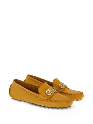 FERRAGAMO Double Gancini Suede Loafers