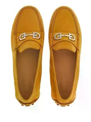 FERRAGAMO Double Gancini Suede Loafers