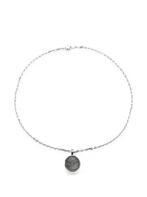 ZAMANI JEWELRY Saudi Arabia Coin Pendant Necklace - Silver