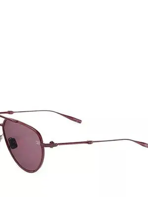 Valentino Garavani Rockstud Pilot-frame Sunglasses - Red