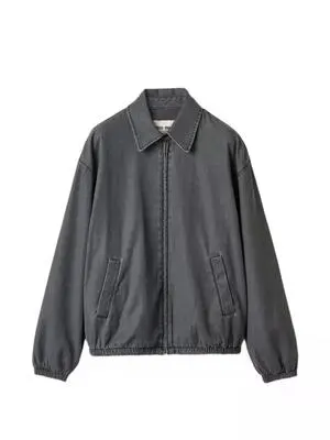 Miu Miu Logo-embroidered Zip-up Jacket - Grey
