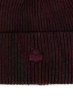 Isabel Marant Étoile Logo-embroidered Ribbed-knit Beanie Hat - Purple