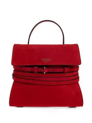 Moschino Tie Me Suede Tote Bag - Red