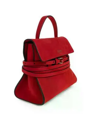 Moschino Tie Me Suede Tote Bag - Red