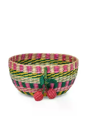 BITOSSI HOME Cherry-detail Woven Basket - Neutrals