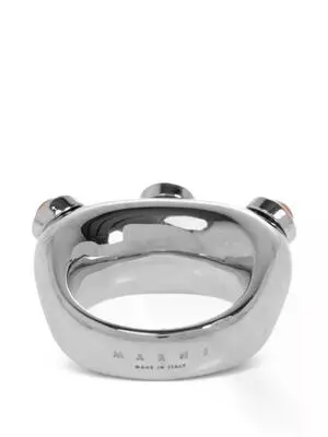 Marni Cabochon-embellished Brass Ring - Silver