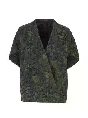 Giorgio Armani Embroidered Cotton Jacket - Grey
