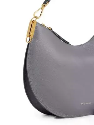 COCCINELLE Medium Sunup Crescent-shaped Leather Shoulder Bag - Grey
