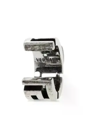 Versace Greca Stone-embellished Ear Cuff - Silver
