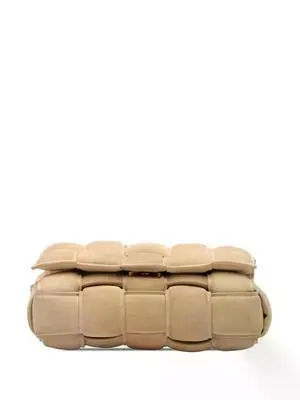 Bottega Veneta 2012-2026 Suede Intrecciato Padded Cassette Crossbody Bag - Neutrals