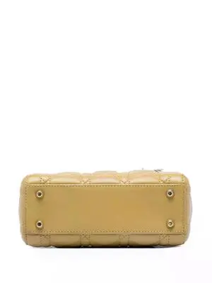 Dior 2019 Mini Lambskin Cannage Lady Satchel - Brown