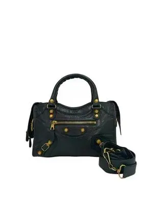 Balenciaga 2018-2026 Mini Lambskin Motocross Giant 21 City Satchel - Grey